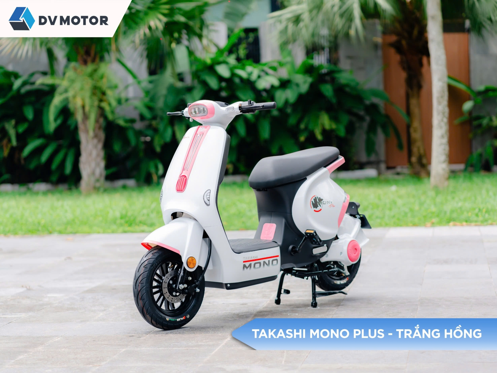 Xe điện Takashi Mono Plus - màu trắng hồng